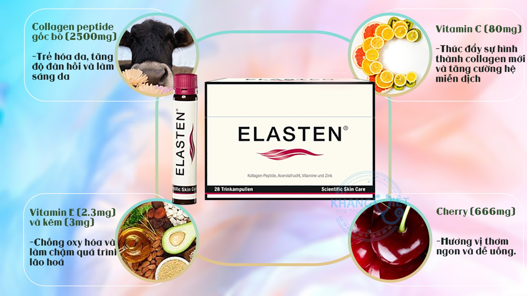 Elasten Collagen Germany thuỷ phân Đức cho làn da mịn màn