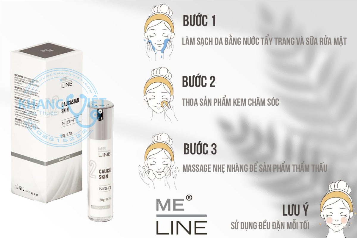 Meline 02 Night Caucasian Skin - Dưỡng Trắng Ban Đêm