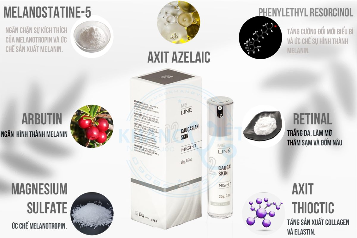 Meline 02 Night Caucasian Skin - Dưỡng Trắng Ban Đêm