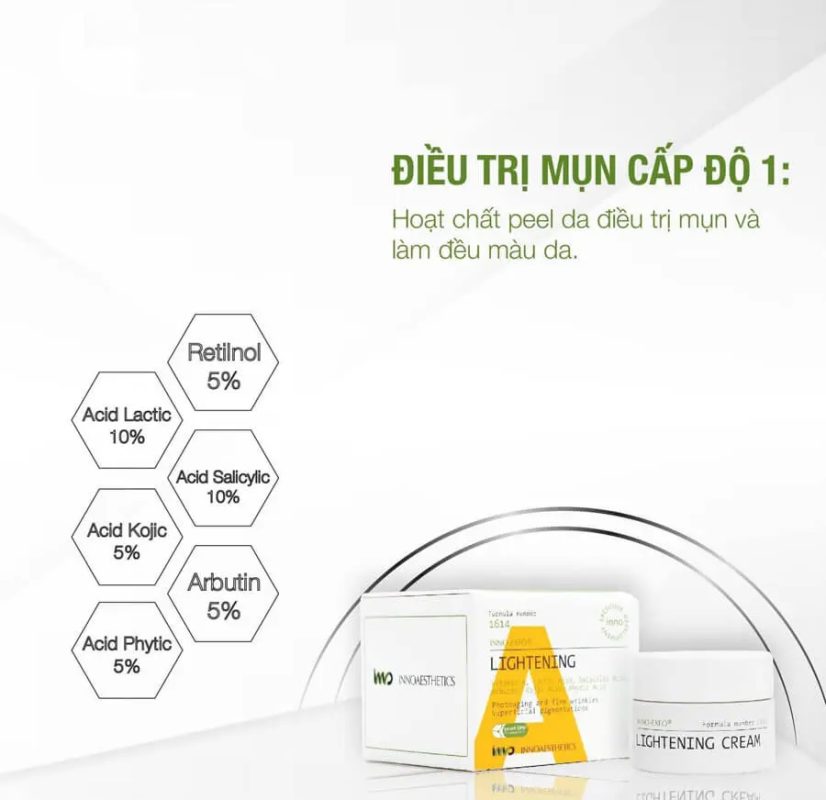 Kem Peel Da Vitamin A 5% Innoaesthetics Inno Lightening (15g) Tây Ban Nha